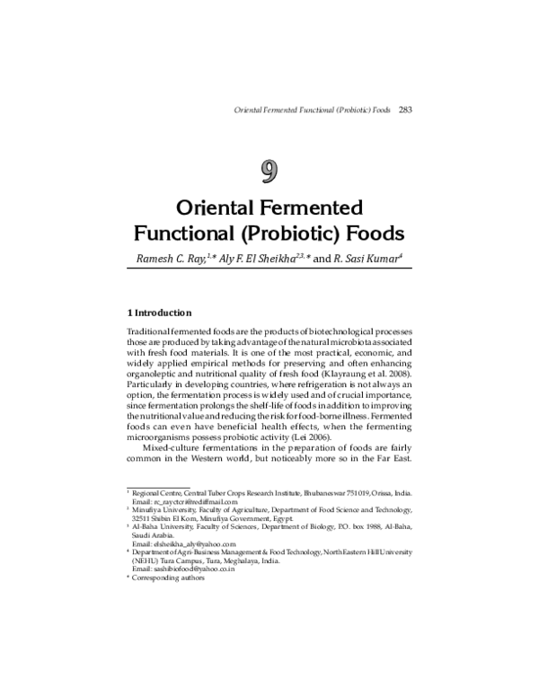 (PDF) Oriental Fermented Functional (Probiotic) Foods 283 Oriental ...