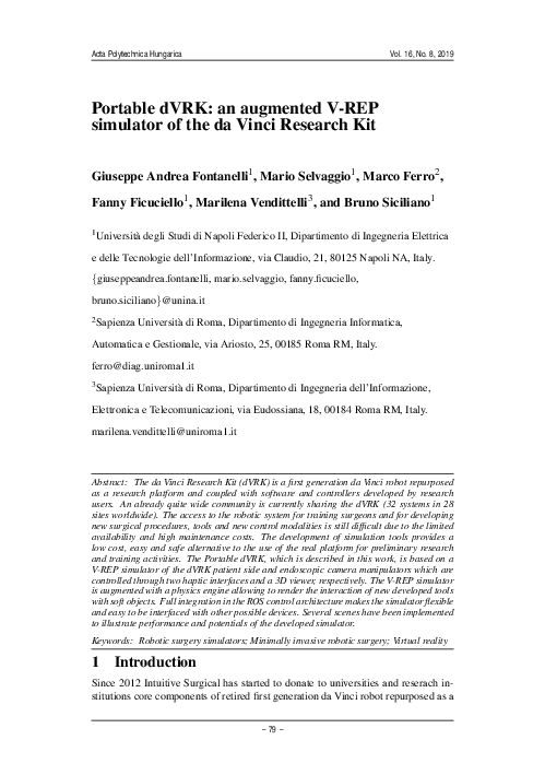 (PDF) Portable dVRK: an augmented V-REP simulator of the da Vinci ...