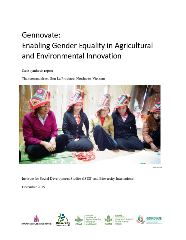 (PDF) Gennovate: enabling gender equality in agricultural and ...