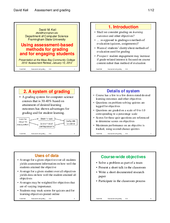 (PDF) Grading Methods That Support Student Engagement
