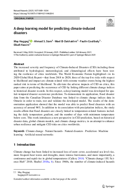 (PDF) A deep learning model for predicting climate-induced disasters