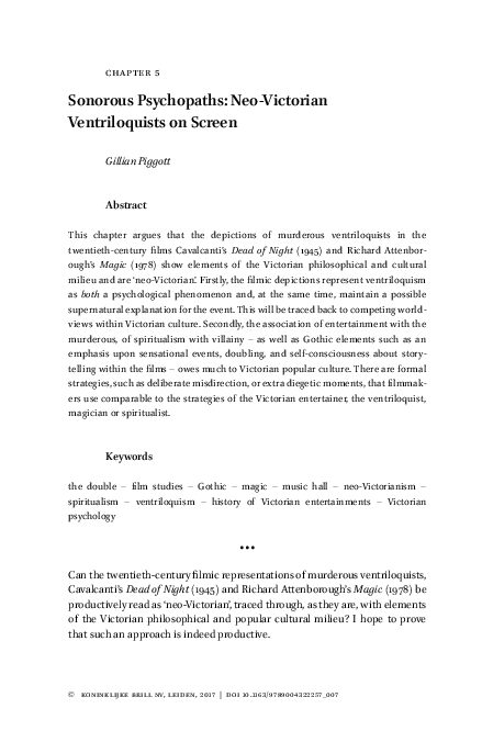 (PDF) Sonorous Psychopaths: Neo-Victorian Ventriloquists on Screen | Dr ...