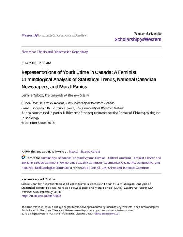 (PDF) Representations of Youth Crime in Canada: A Feminist ...