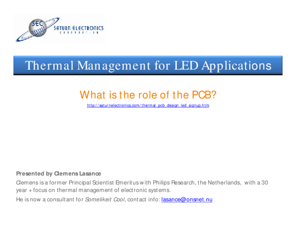 (PDF) Thermal Management for LED Applications