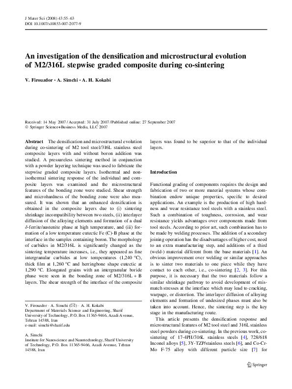 Pdf An Investigation Of The Densification And Microstructural