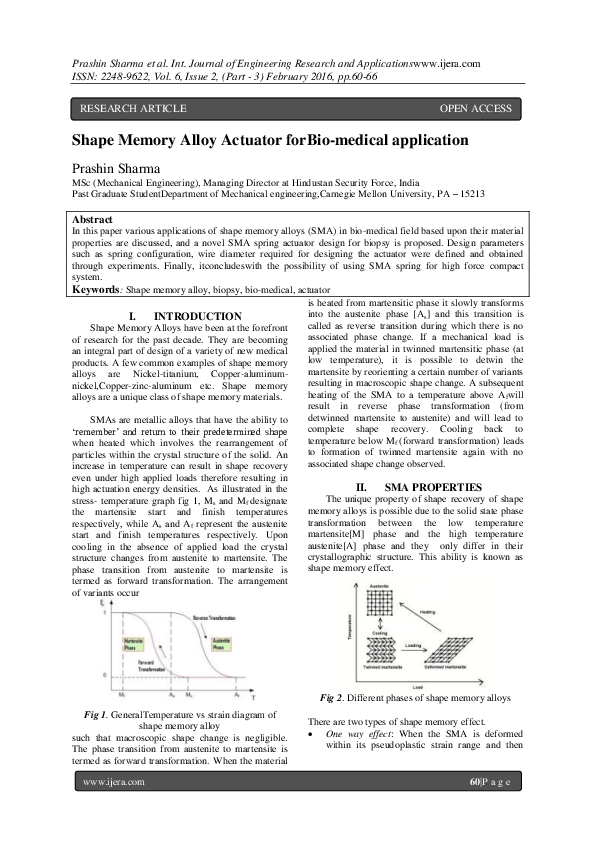 (PDF) Shape Memory Alloy Actuator forBio-medical application