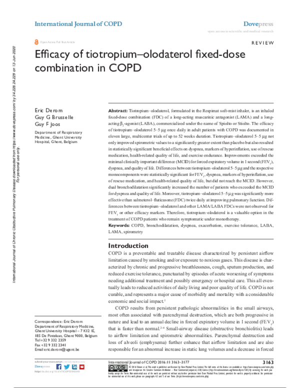 (PDF) Efficacy of tiotropium–olodaterol fixed-dose combination in COPD
