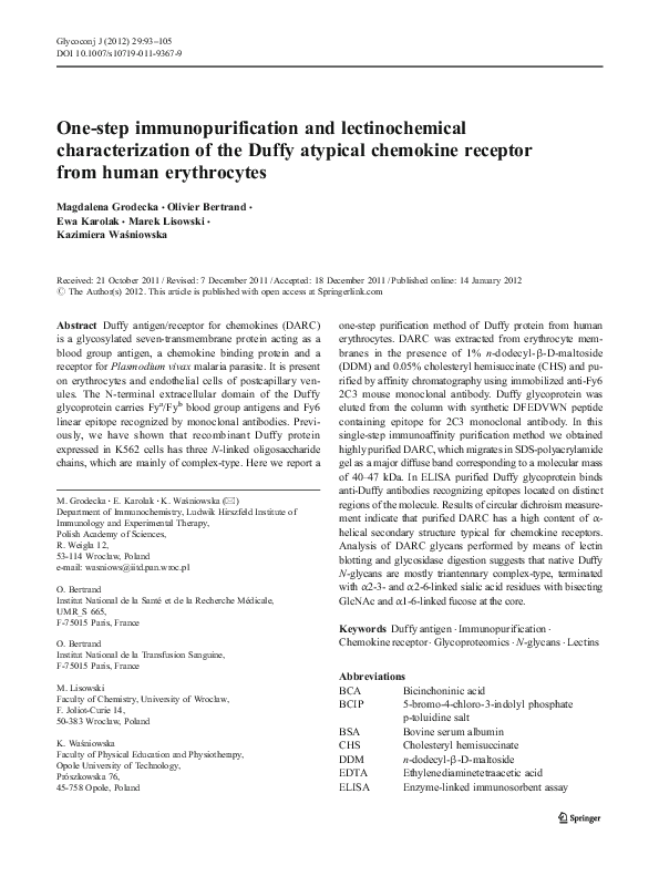 (PDF) One-step immunopurification and lectinochemical characterization ...