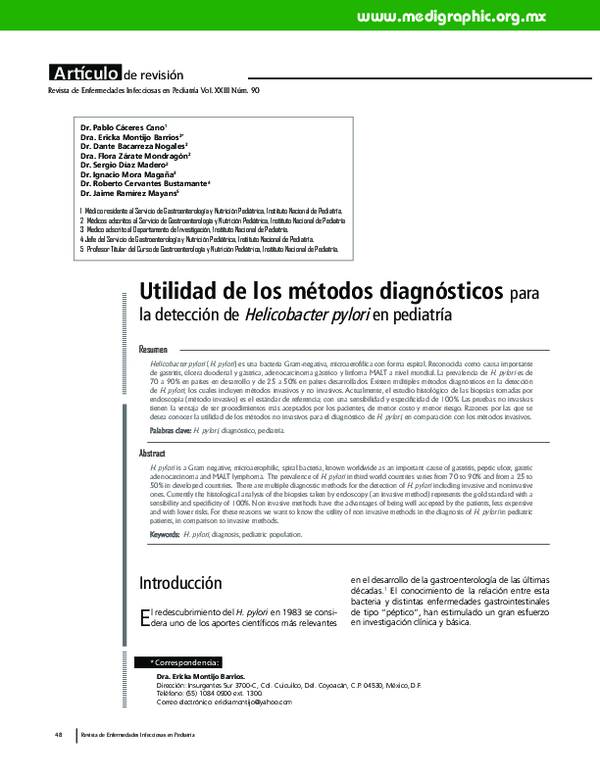 (PDF) Utilidad de los métodos diagnósticos para la detección de ...
