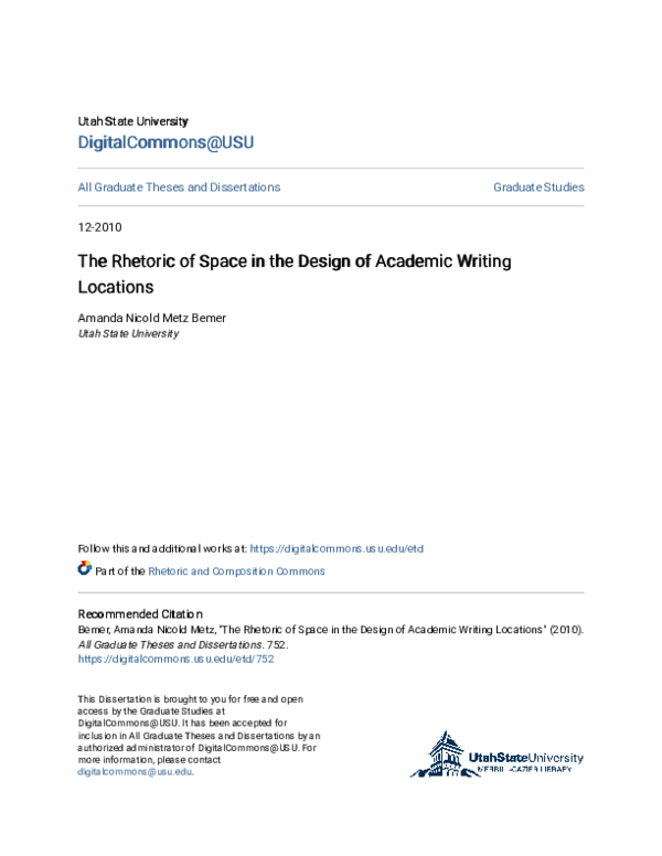 (PDF) The rhetoric of space in the design of academic writing locations ...
