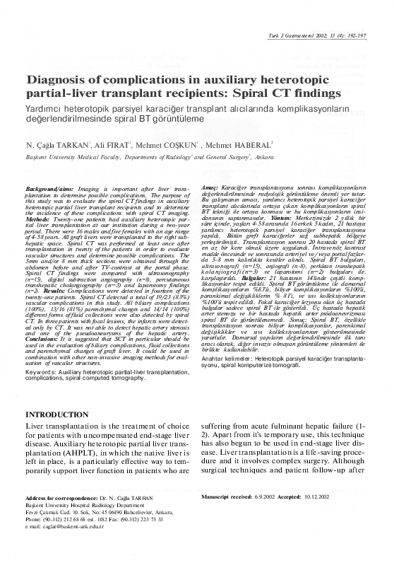 (PDF) Diagnosis of complications in auxiliary heterotopic partial-liver ...