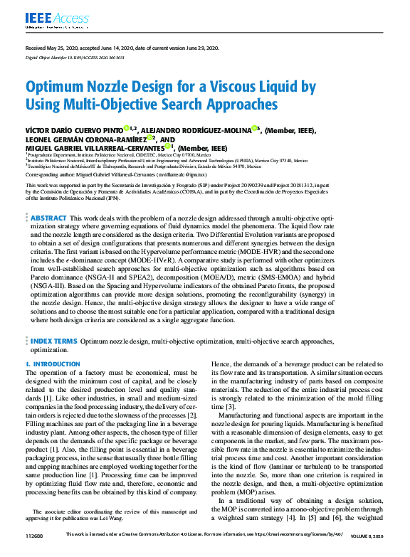 (PDF) Optimum Nozzle Design for a Viscous Liquid by Using Multi-Objective Search Approaches
