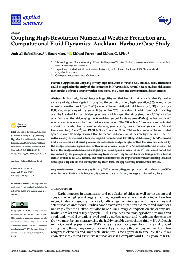 Pdf Coupling High Resolution Numerical Weather Prediction And Computational Fluid Dynamics