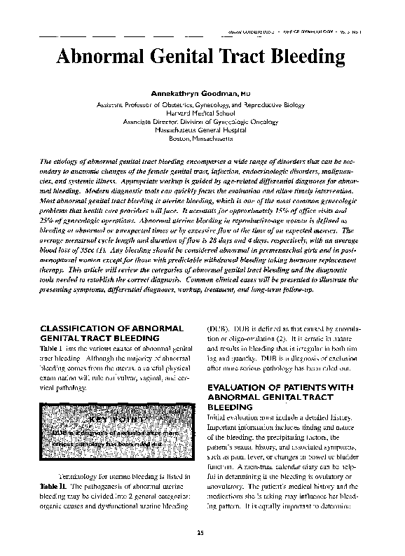 (PDF) Abnormal genital tract bleeding