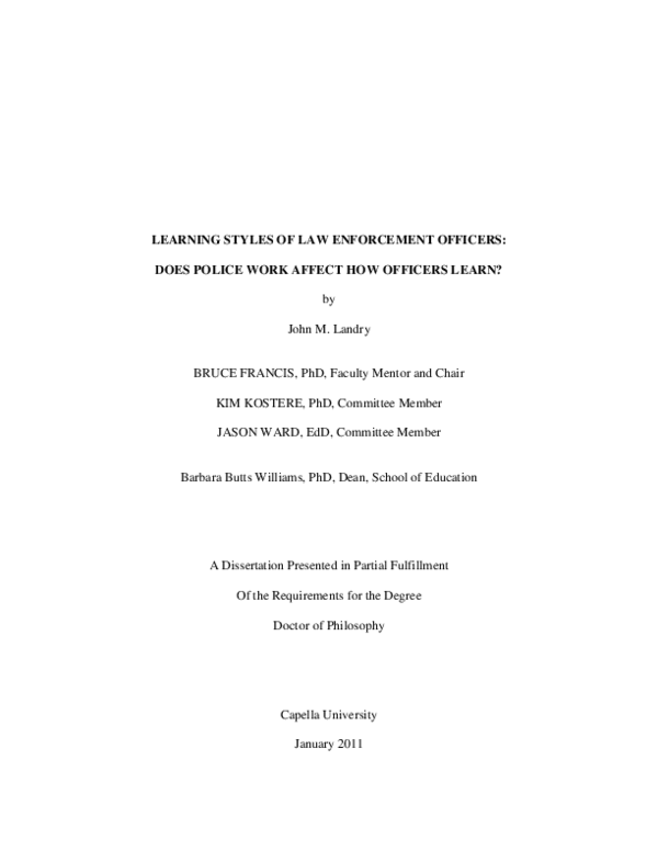 (PDF) Learning Styles of Law Enforcement Officers | John M. Landry, Ph ...