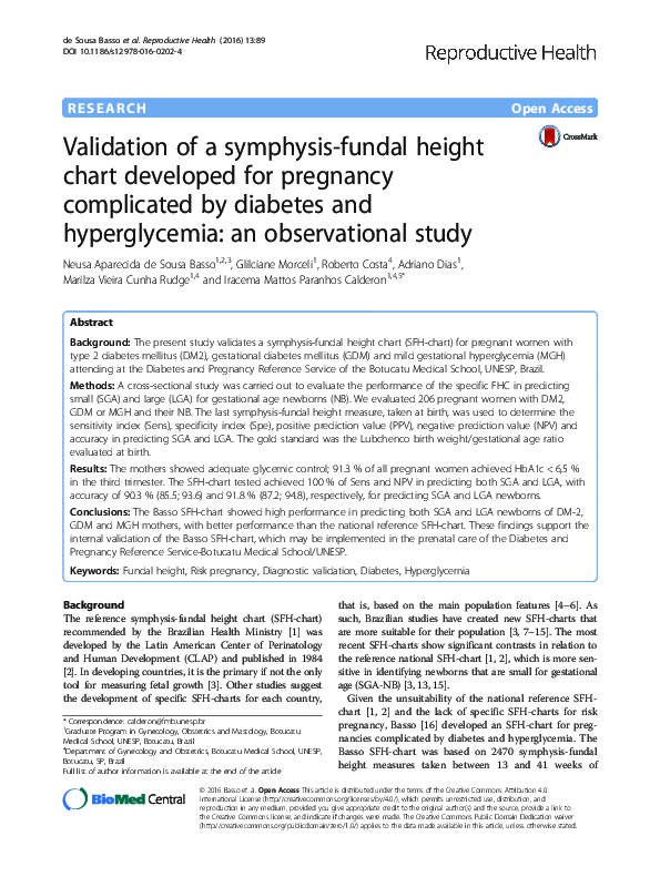 (PDF) Validation of a symphysis-fundal height chart developed for ...