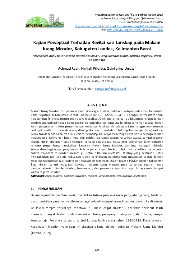 (PDF) Kajian Perseptual Terhadap Revitalisasi Lanskap pada Makam Juang ...