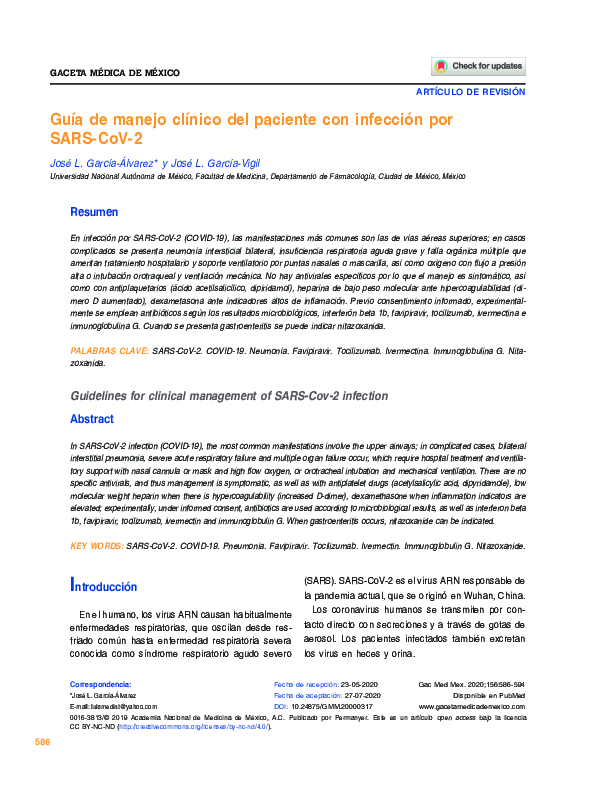 (PDF) Guidelines for clinical management of SARS-CoV-2 infection