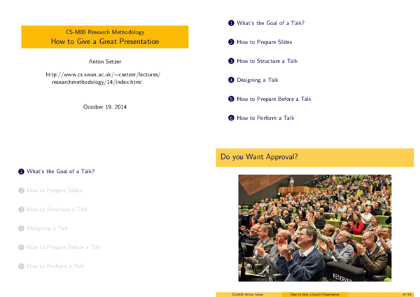 (PDF) Hold on- This was all about...... Your Ego CS M00 Anton Setzer How to Give a Great ...