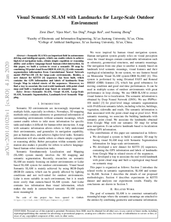 (PDF) Visual Semantic SLAM with Landmarks for Large-Scale Outdoor ...