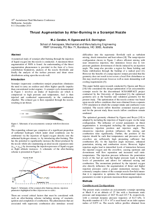 (PDF) Thrust Augmentation by After-Burning in a Scramjet Nozzle ...
