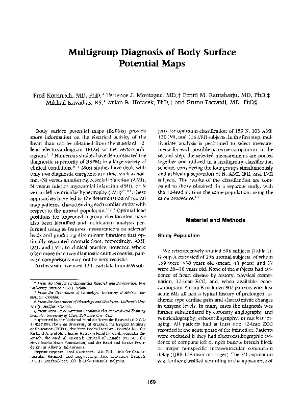 (PDF) Multigroup diagnosis of body surface potential maps