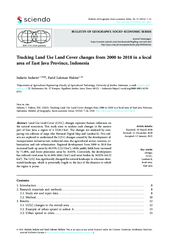 (PDF) Tracking Land Use Land Cover changes from 2000 to 2018 in a local ...