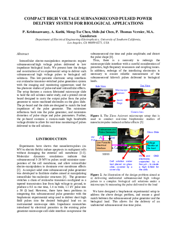 (PDF) Compact high voltage subnanosecond pulsed power delivery system ...