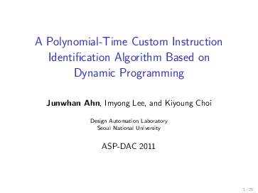 (PDF) A polynomial-time custom instruction identification algorithm based on dynamic programming