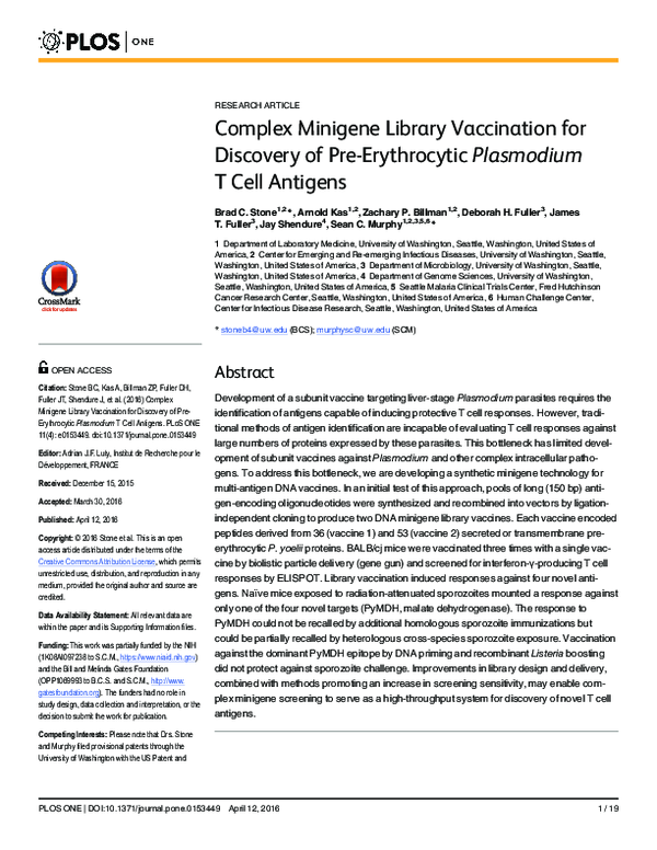 (PDF) Complex Minigene Library Vaccination for Discovery of Pre ...