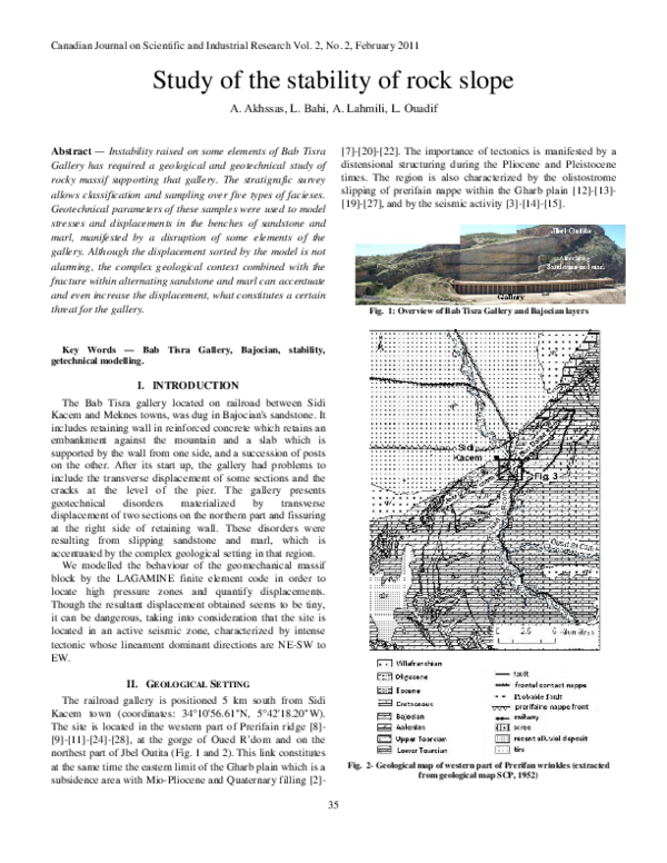 (PDF) Study of the stability of rock slope