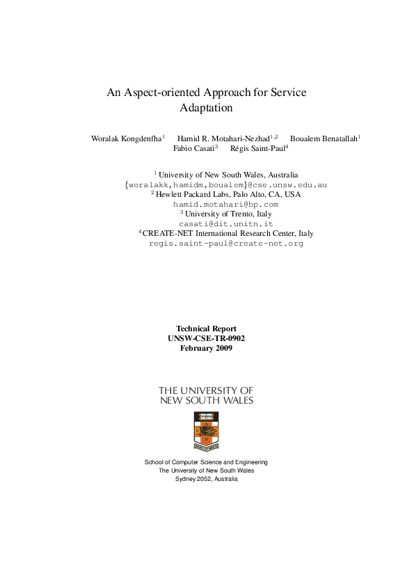 An Aspect-oriented Approach for Service Adaptation