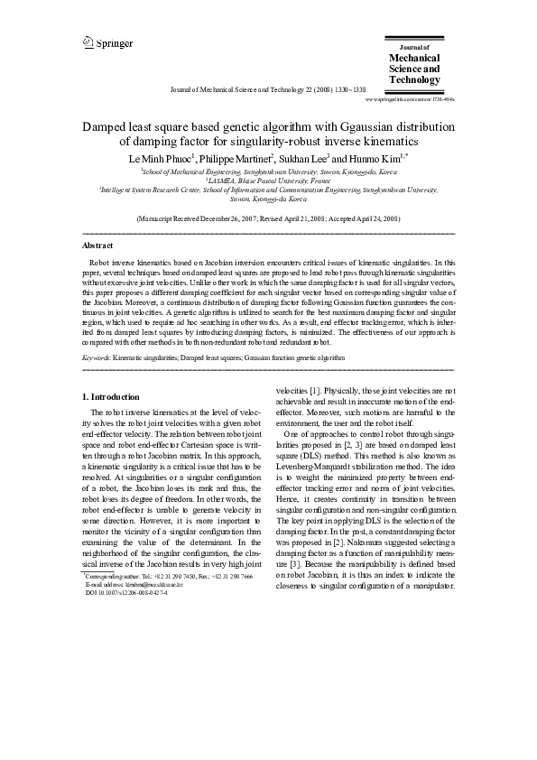 Pdf Damped Least Square Based Genetic Algorithm With Ggaussian Distribution Of Damping Factor