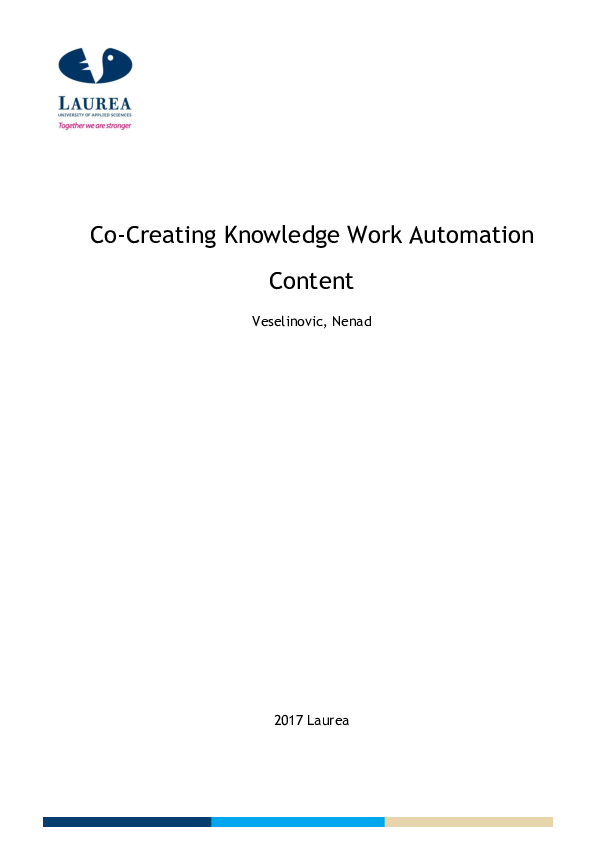 (PDF) Co-Creating Knowledge Work Automation Content | Nenad Veselinovic ...