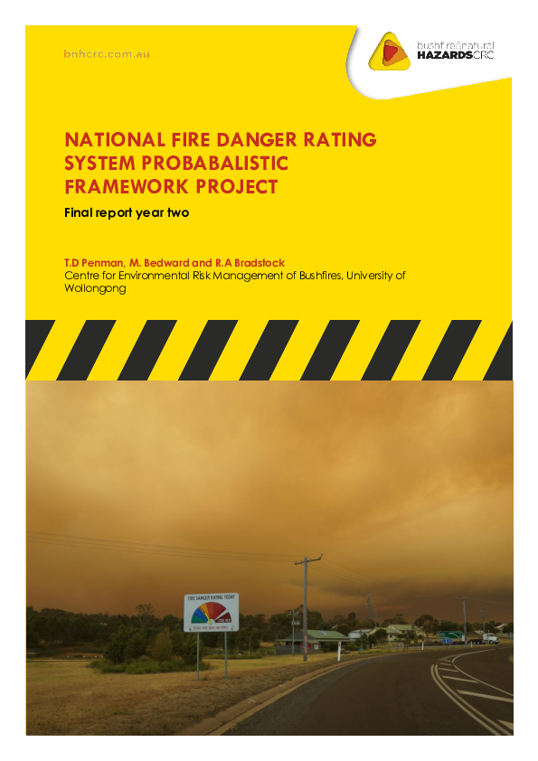 (PDF) National Fire Danger Rating System Probabalistic Framework Project