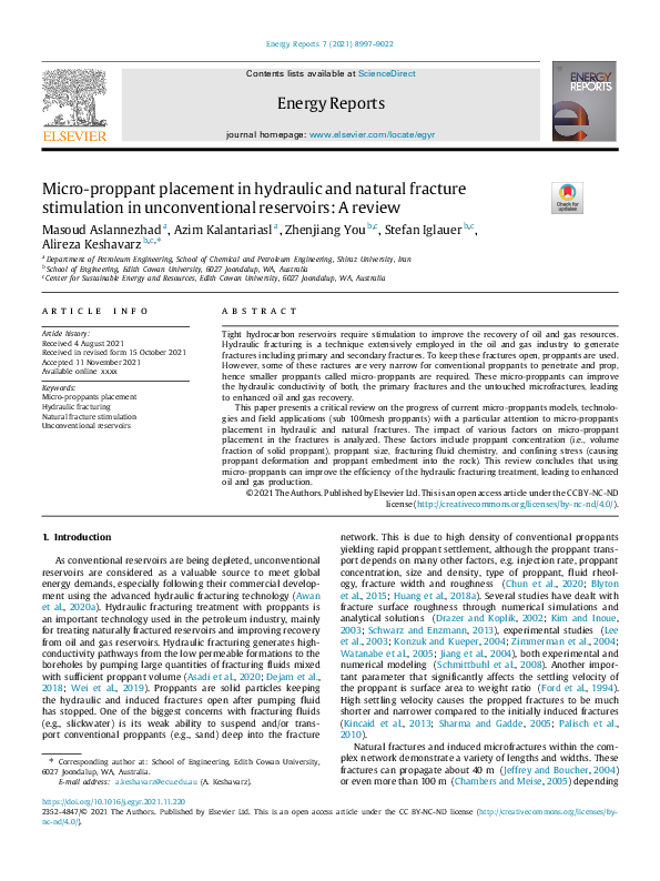 (PDF) Micro-proppant placement in hydraulic and natural fracture ...