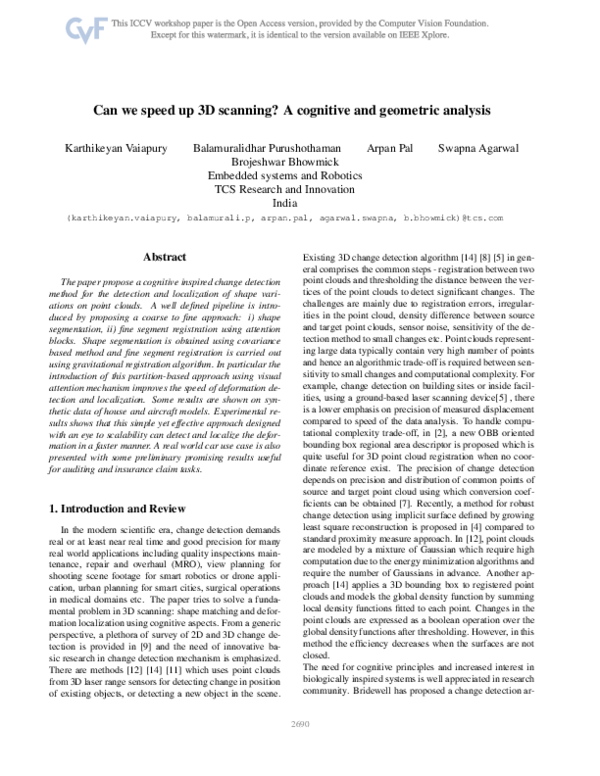 (PDF) Can We Speed up 3D Scanning? A Cognitive and Geometric Analysis