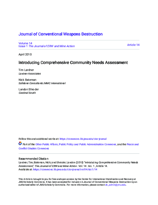 (PDF) Introducing Comprehensive Community Needs Assessment