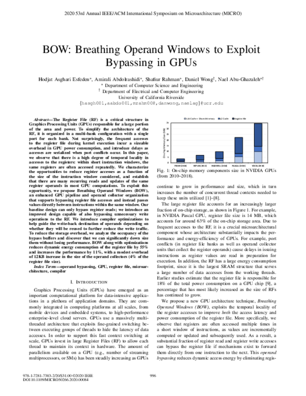 (PDF) BOW: Breathing Operand Windows to Exploit Bypassing in GPUs