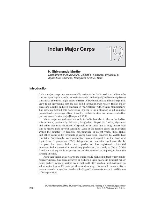 (PDF) Indian major carps