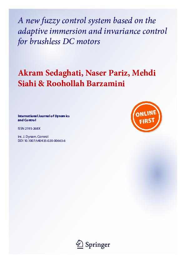 (PDF) A new fuzzy control system based on the adaptive immersion and invariance control for ...