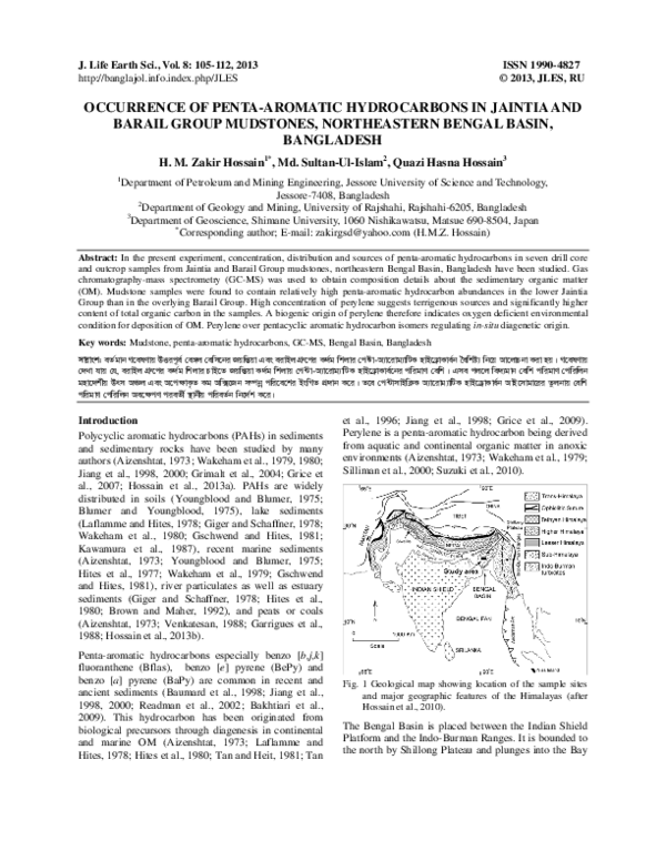 (PDF) Occurrence of Penta-Aromatic Hydrocarbons in Jaintia and Barail ...
