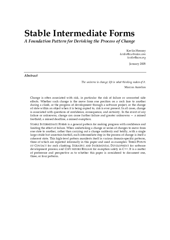 (PDF) Stable Intermediate Forms