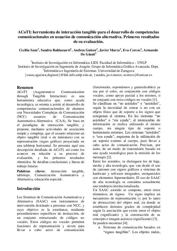 (PDF) ACoTI: herramienta de interacción tangible para el desarrollo de ...