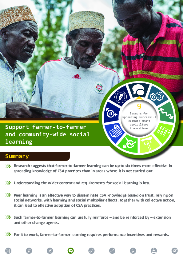 (PDF) Support farmer-to-farmer and community-wide social learning