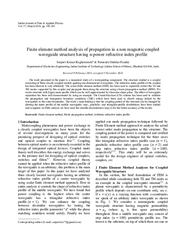 (PDF) Finite element method analysis of propagation in a non magnetic ...