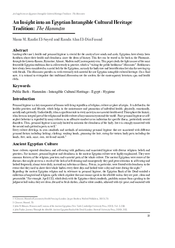 (PDF) An Insight into an Egyptian Intangible Cultural Heritage ...