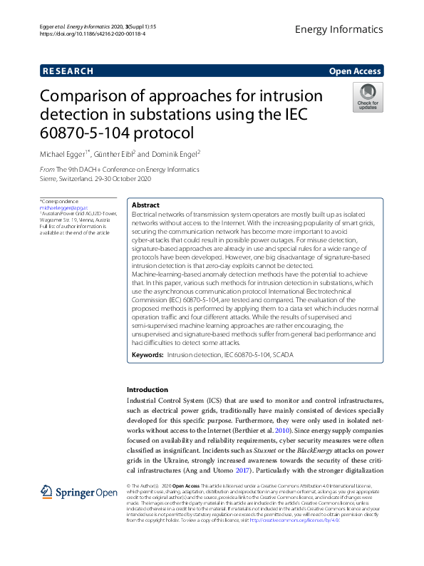 (PDF) Intrusion Detection in IEC 60870-5-104 Substations