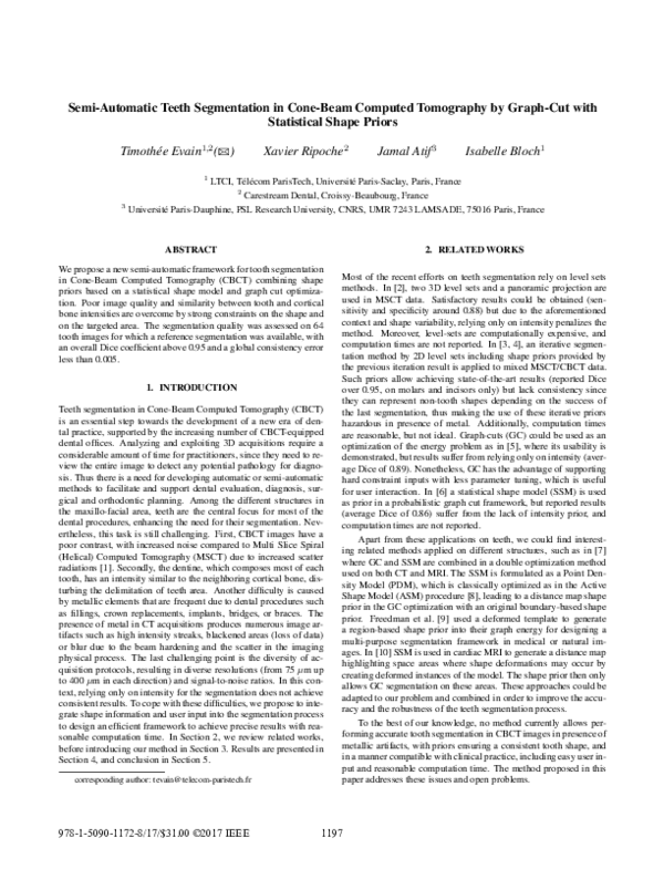 (PDF) Semi-automatic teeth segmentation in Cone-Beam Computed Tomography by graph-cut with ...