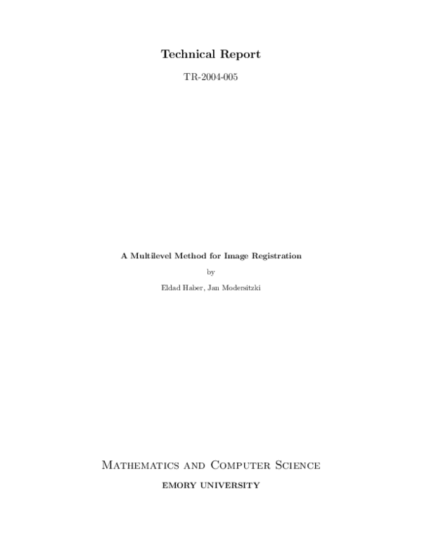 (PDF) A multilevel method for image registration